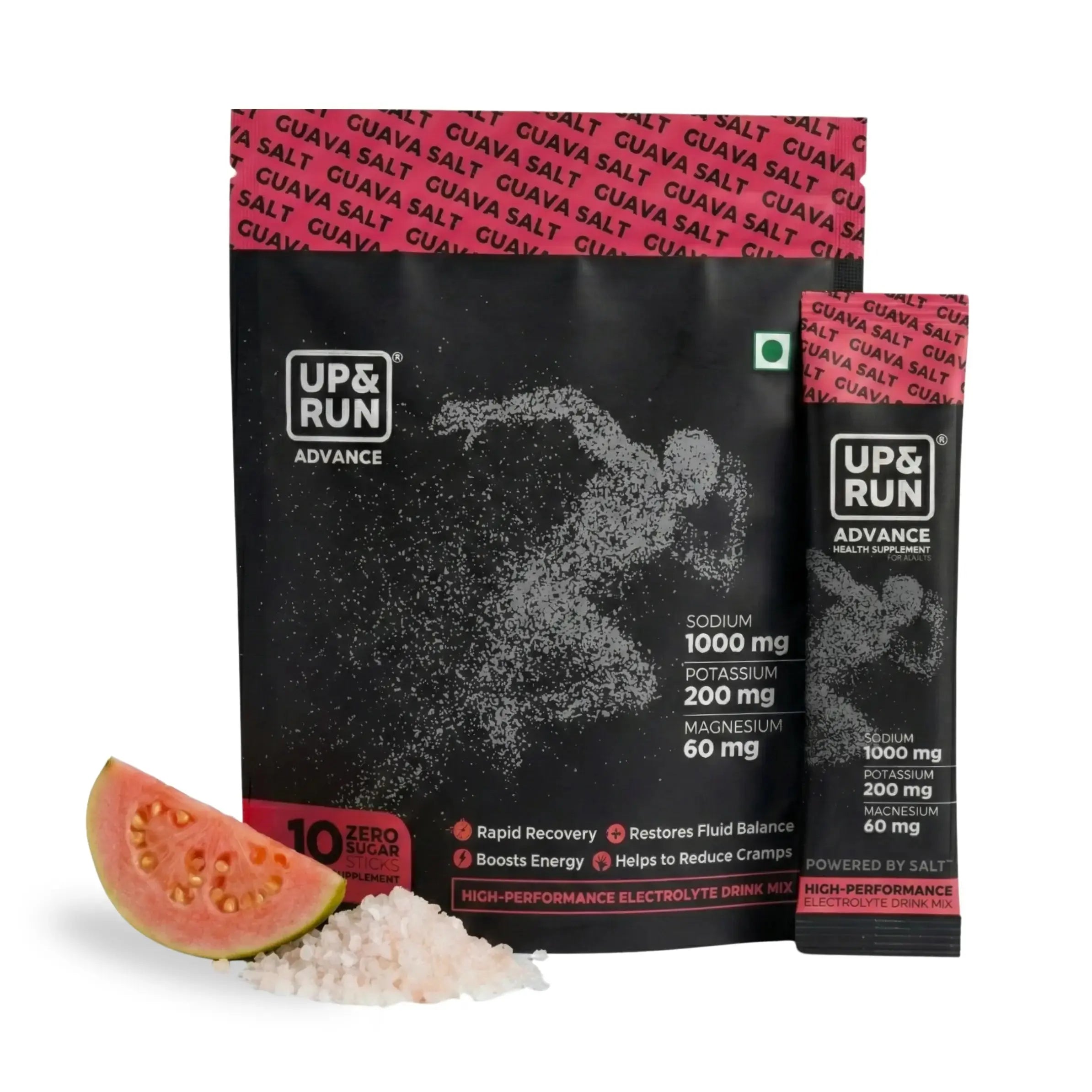 Guava Salt Electrolyte Drink Mix | Zero Sugar | UP&RUN